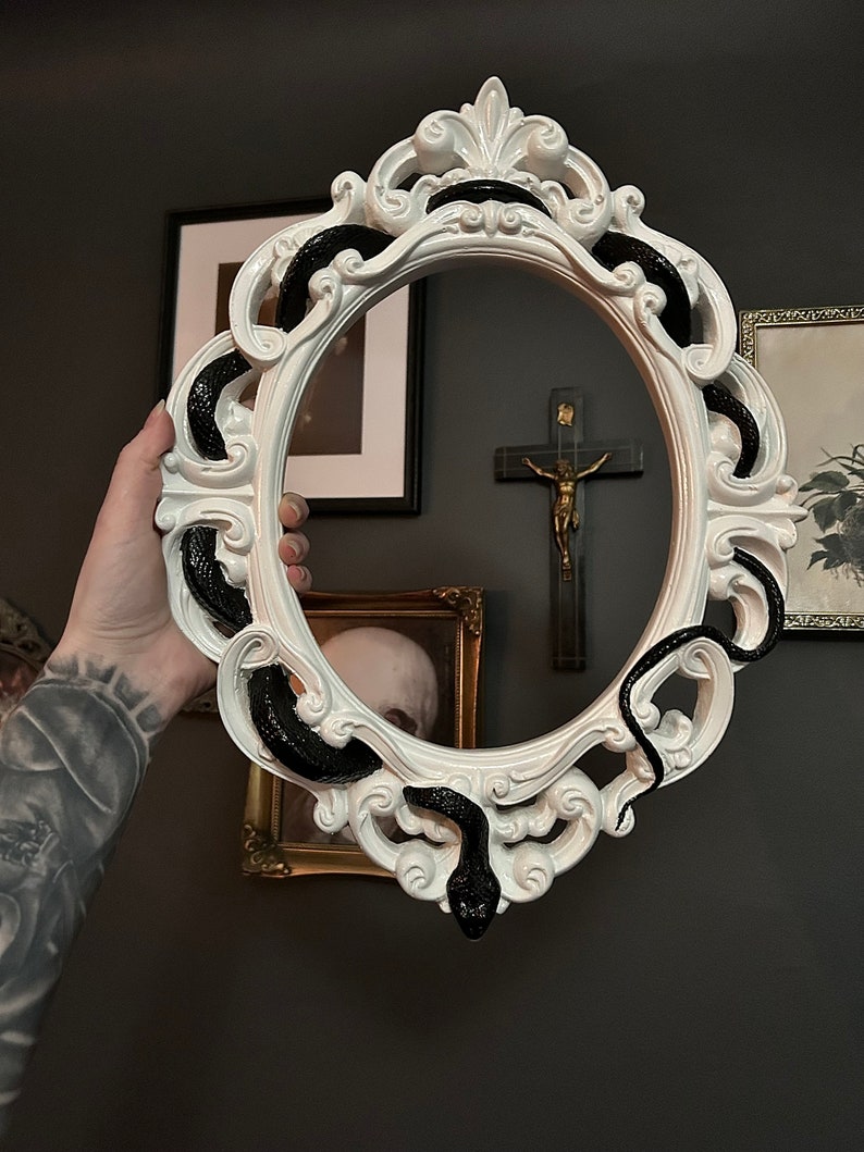 Handmade Ornate Oval Plaster Snake Serpent Frame - Etsy