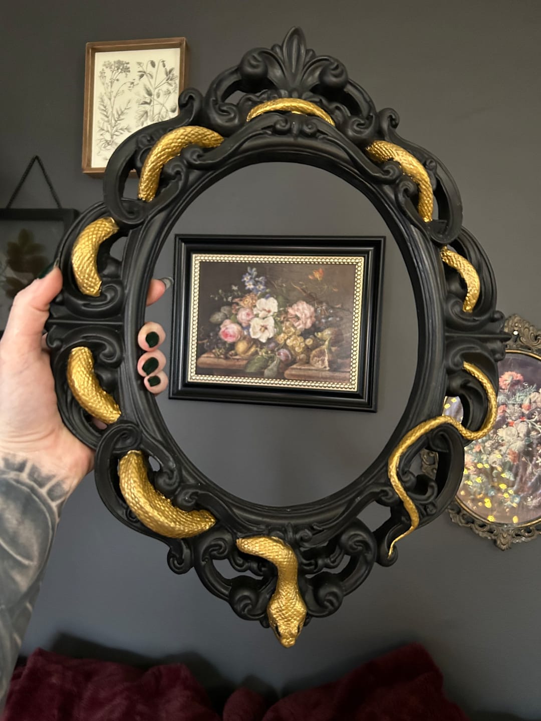 Handmade Ornate Oval Plaster Snake Serpent Frame - Etsy