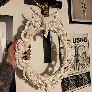 Handmade Ornate Oval Plaster Snake Serpent Frame With Baphomet (goth ...
