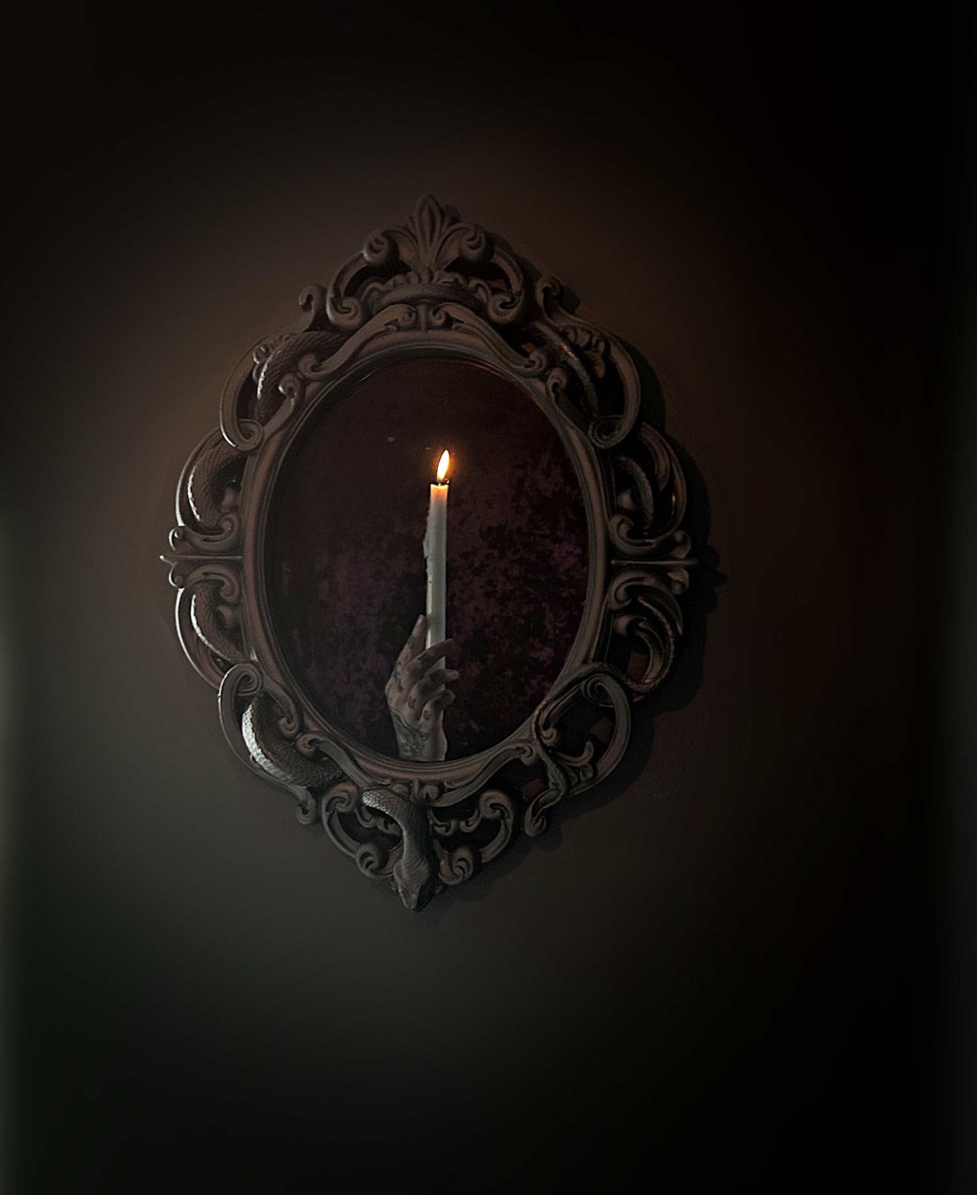 Handmade Snake Scrying Mirror: Ornate Gothic Serpent Frame - Etsy