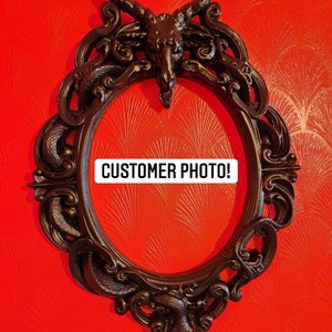 Handmade Ornate Oval Plaster Snake Serpent Frame With Baphomet goth ...