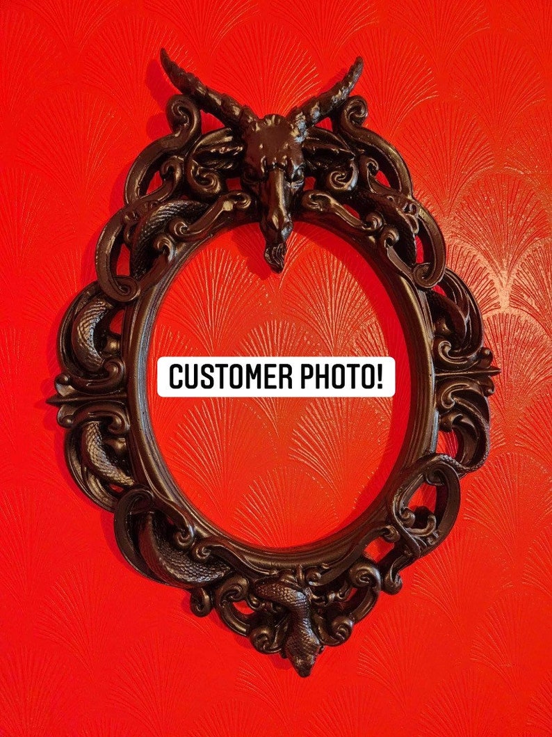 Handmade Ornate Oval Plaster Snake Serpent Frame With Baphomet - Etsy