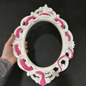 Snake *MIRROR* Handmade Ornate Oval Plaster Snake Serpent Frame With ...