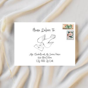 Dove - Hand Drawn Illustration Wedding Envelope, Guest Addressing ...