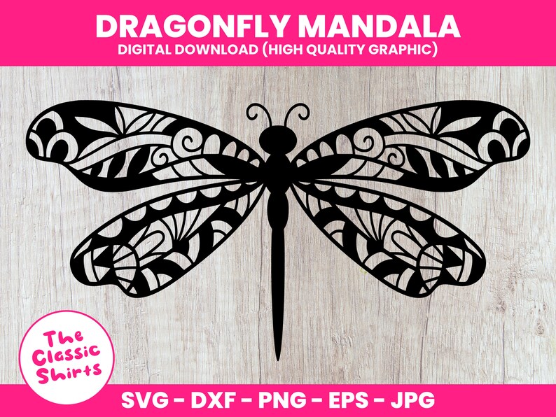 Dragonfly Mandala SVG DRAGONFLY Vector Digital Download - Etsy