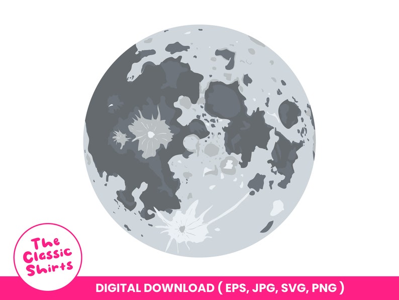 Realistic Moon SVG Realistic Moon Png Full Moon Vector - Etsy