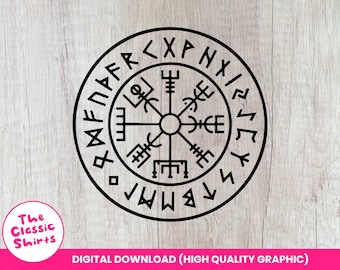 Vegvisir PNG, PNG Pack, Viking Design, Printable File, T-shirt Printing ...