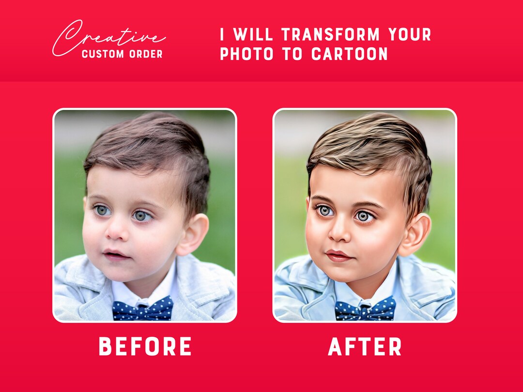 Transform Photo to Cartoon Portrait Covert Image to Cartoon - Etsy