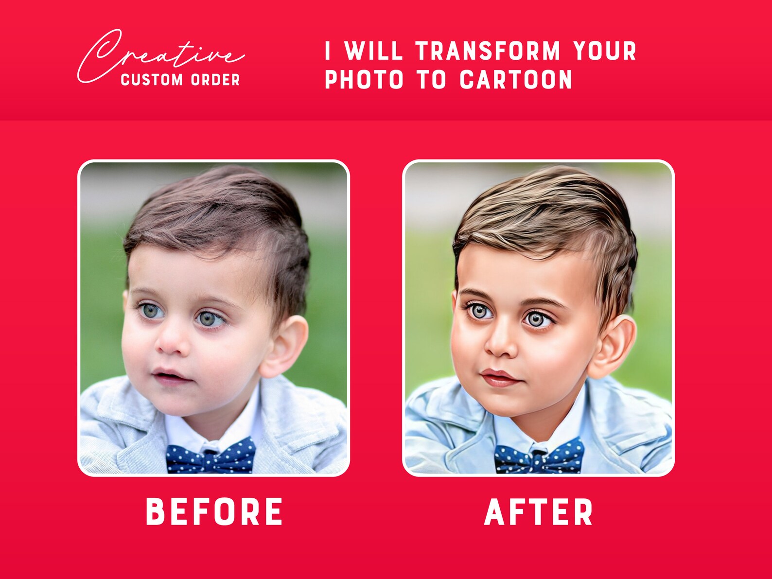 Transform Photo to Cartoon Portrait, Covert Image to Cartoon, Image to Cartoon Service (digital ...