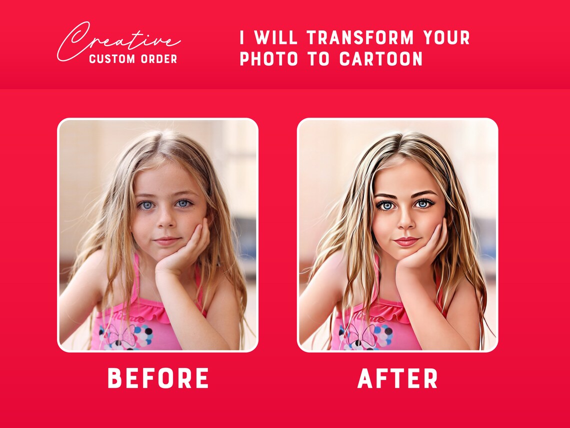 Transform Photo to Cartoon Portrait, Covert Image to Cartoon, Image to Cartoon Service (digital ...