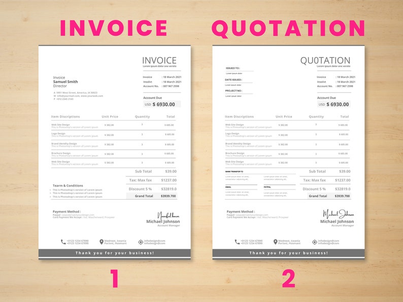 Customizable Invoice Template: Editable Canva Design (digital Download ...