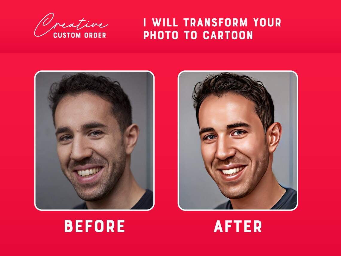 Transform Photo to Cartoon Portrait, Covert Image to Cartoon, Image to Cartoon Service (digital ...