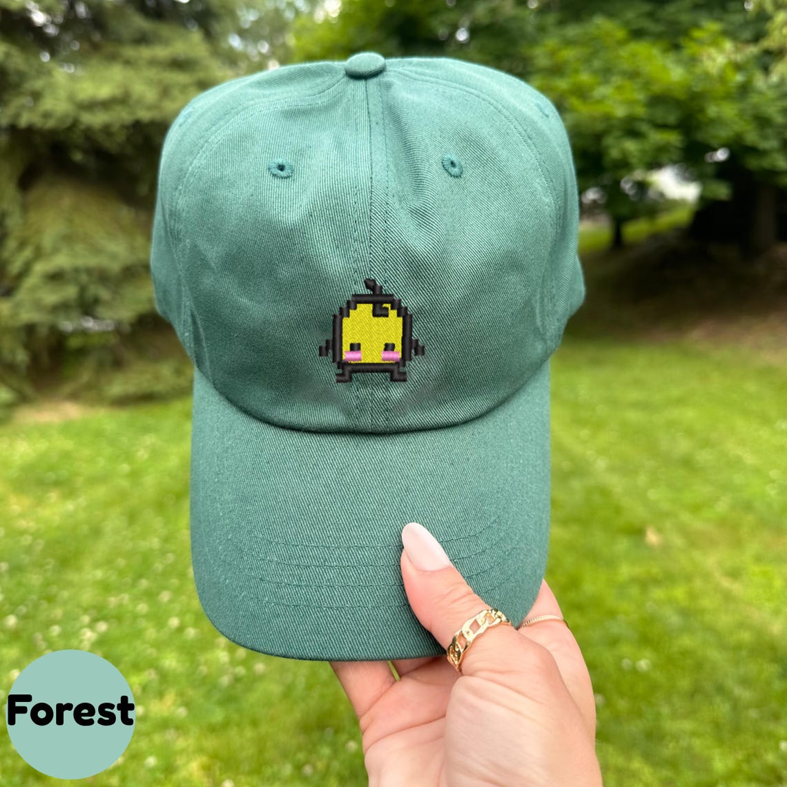 Embroidered Pixel Creature Cap | Retro Dad Hat for Cozy Gamers - Etsy