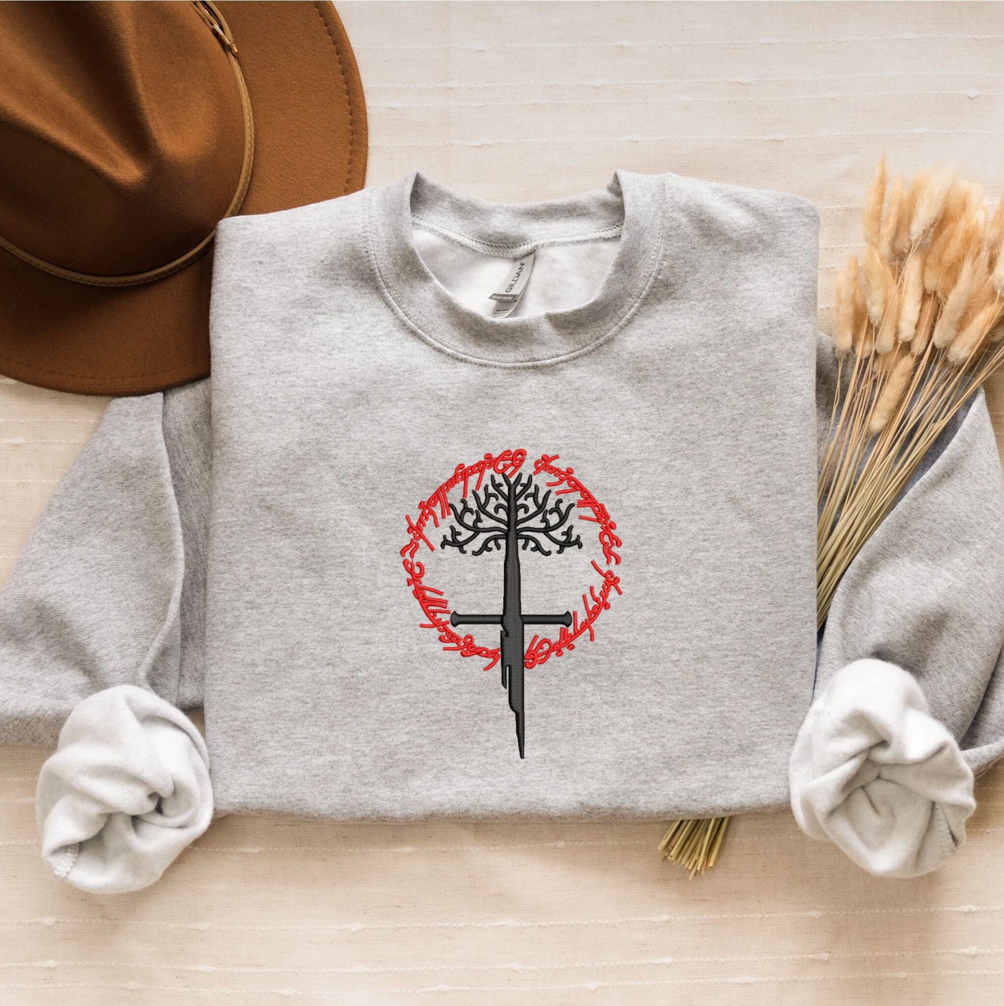 LOTR Embroidered Sweatshirts Lord of the Rings Hoodies Dark - Etsy