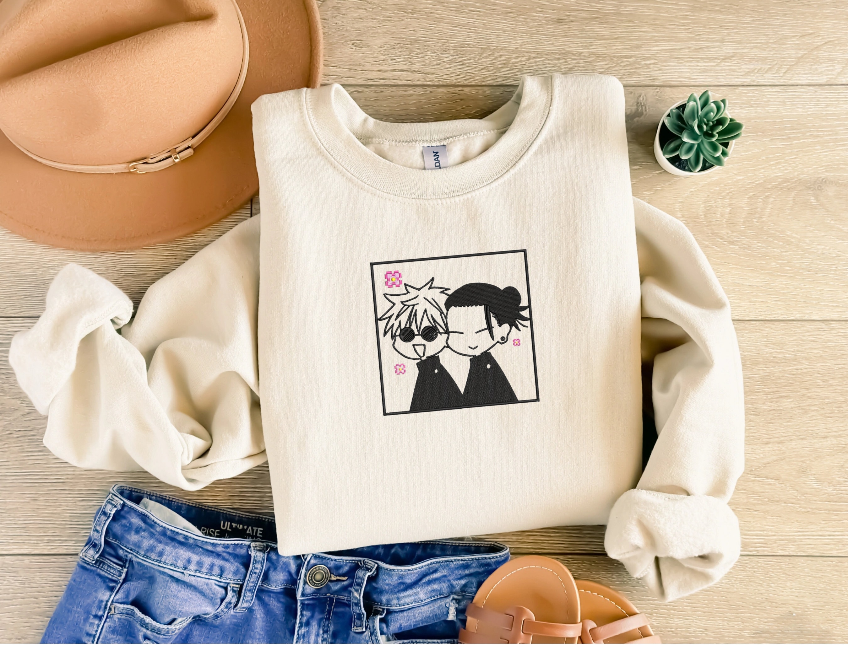 EMBROIDERED Gojo and Geto Sweatshirt, Unique Design Hoodie, Stand Out ...