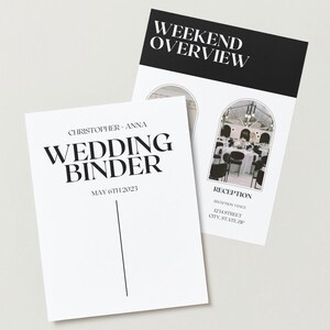 Complete Wedding Weekend Binder, Modern Minimalist Wedding Outline ...
