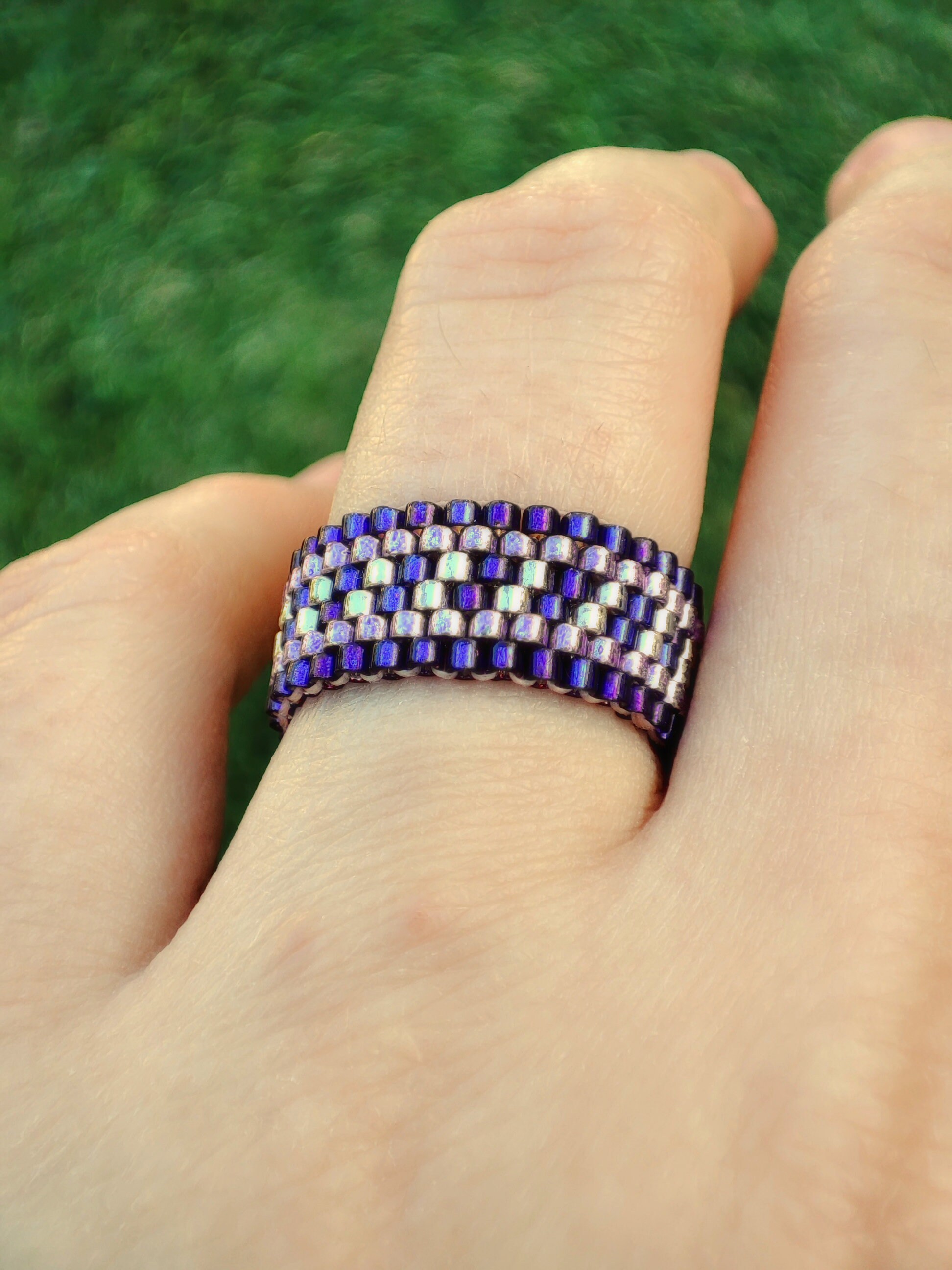 Two Peyote Bead Ring Patterns (even Count), Wide Miyuki Delica Seed ...