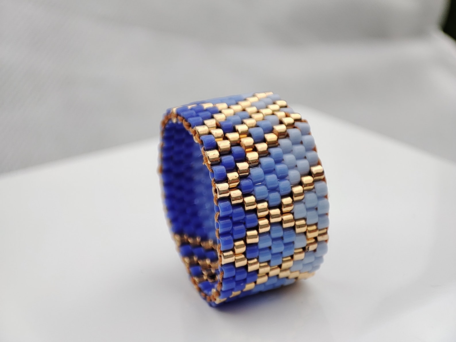 Two Peyote Bead Ring Patterns (odd Count), Miyuki Ring Beading Chart, Thin Wide Ring, Elegant ...