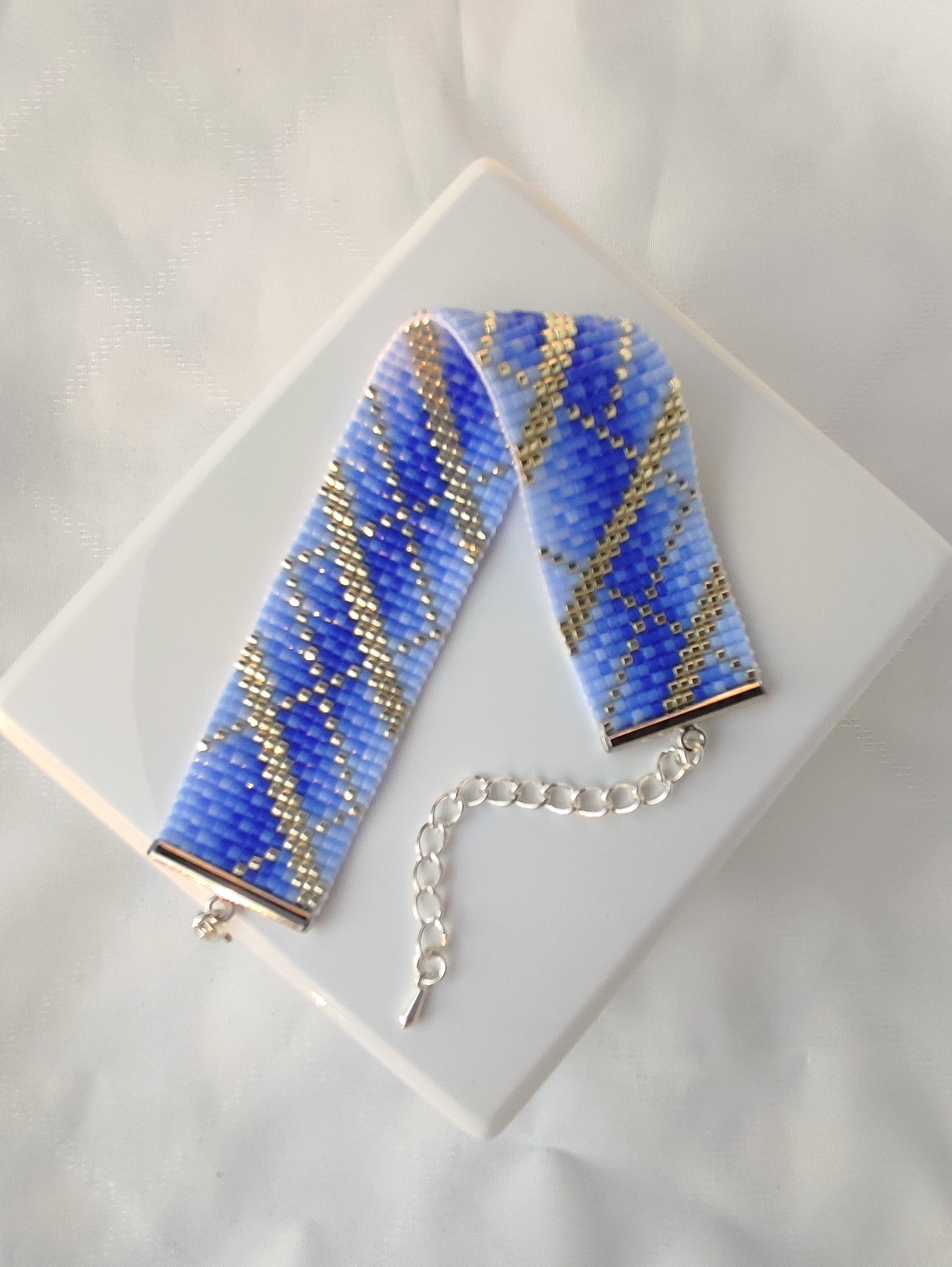Loom Miyuki Bracelet PDF Digital Pattern Miyuki Delica Blue - Etsy
