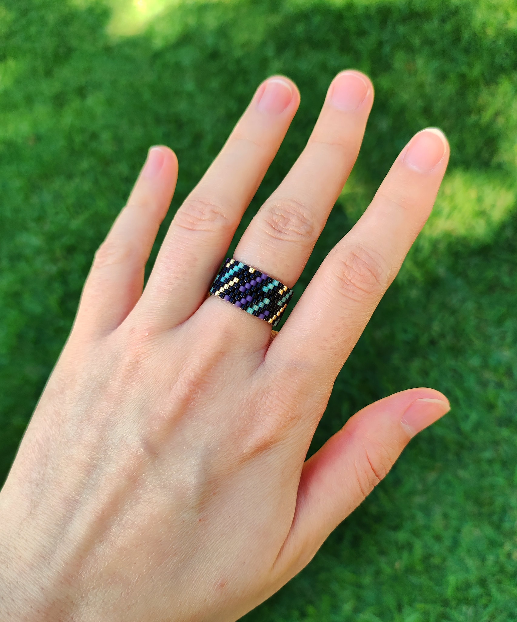 Two Peyote Bead Ring Patterns (even Count) PDF, Miyuki Delica Ring ...