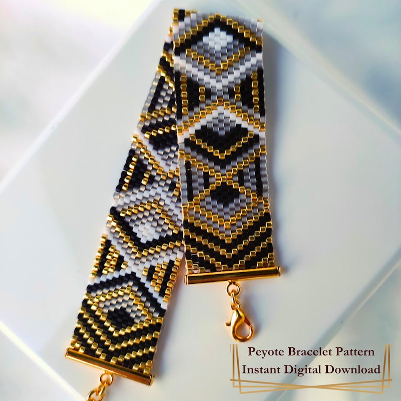 Black White Gold Beaded - Etsy