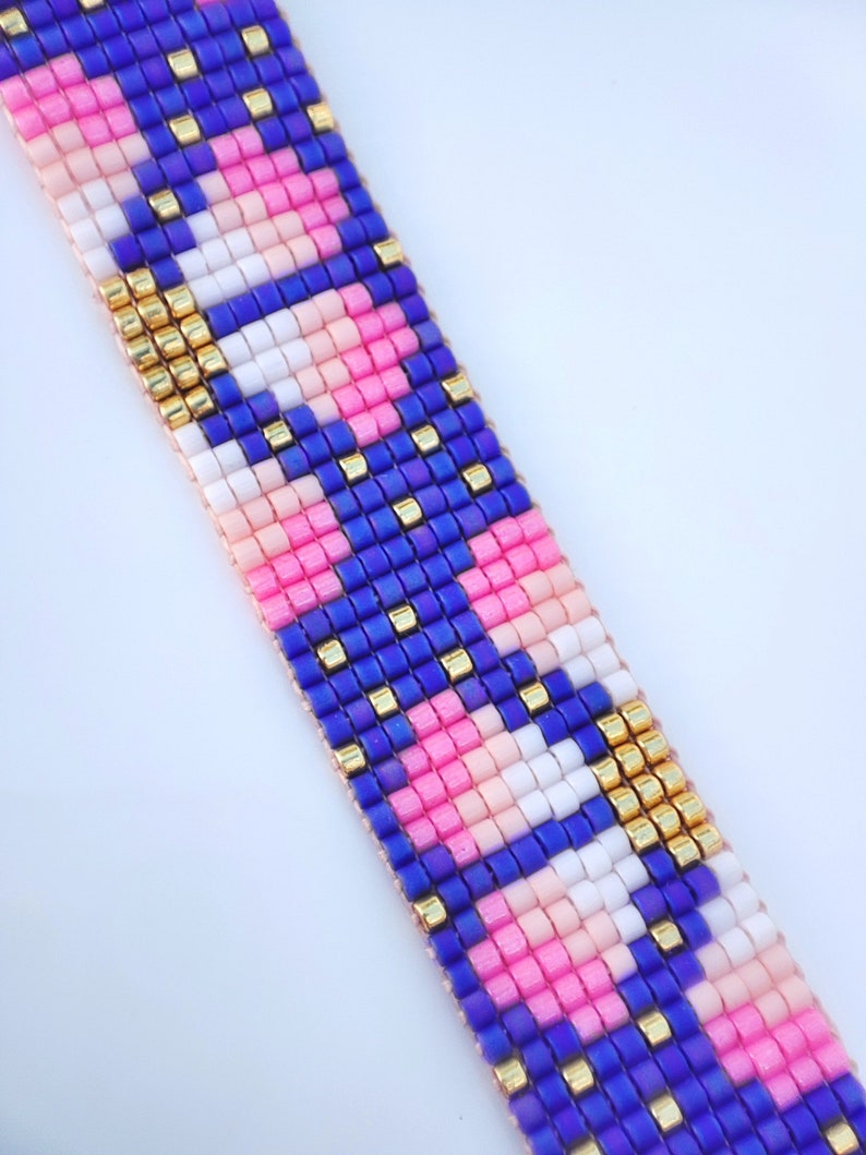 Miyuki Delica Bead Loom Bracelet Pattern: Floral Daisy Design (PDF ...