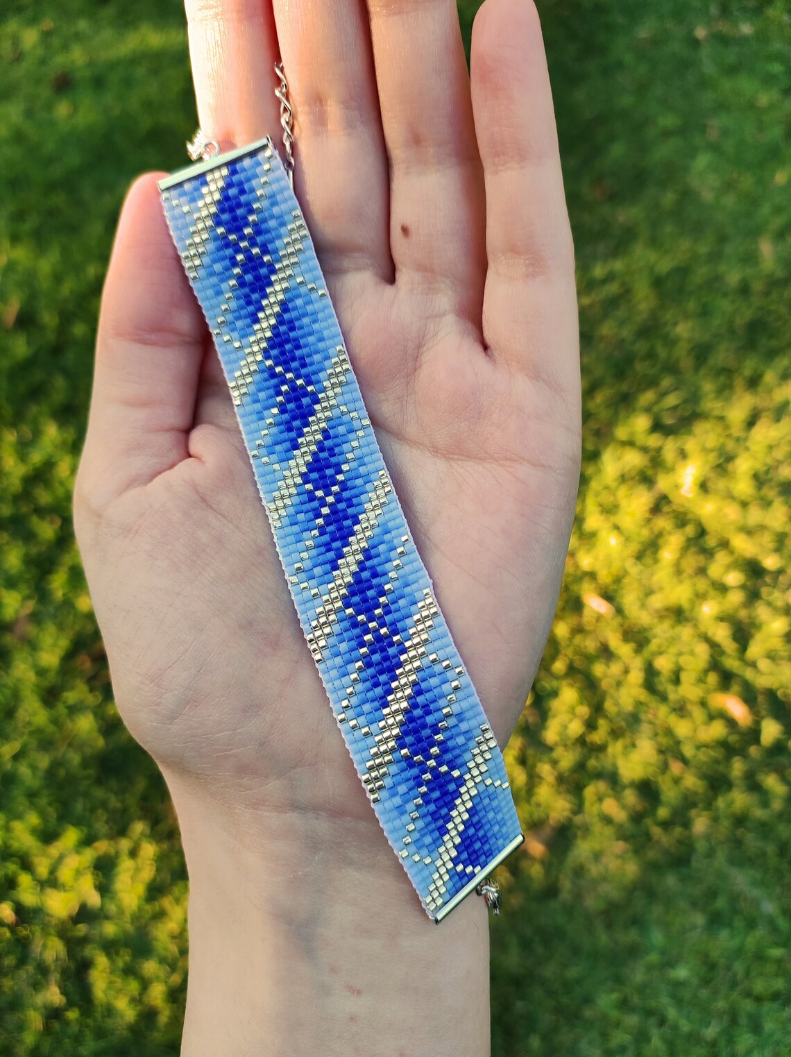 Loom Miyuki Bracelet PDF Digital Pattern Miyuki Delica Blue - Etsy