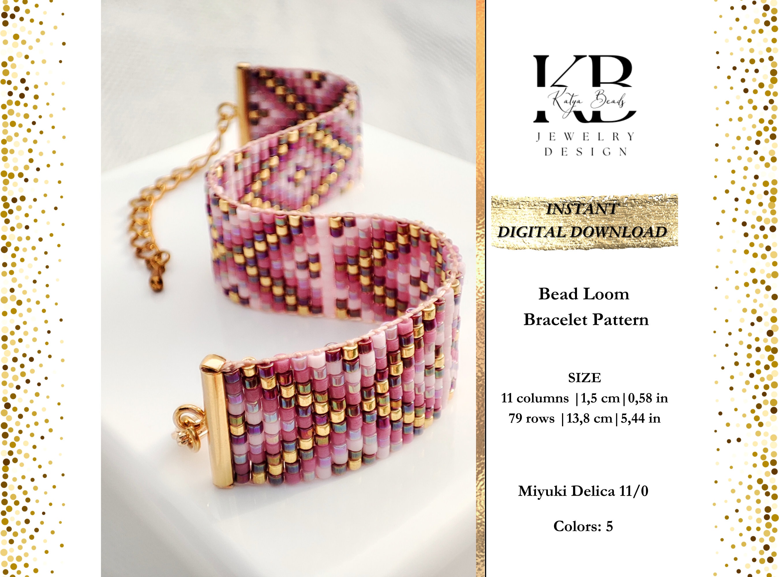 Geometric Miyuki Bracelet Pattern Loom Bead Bracelet Chart - Etsy