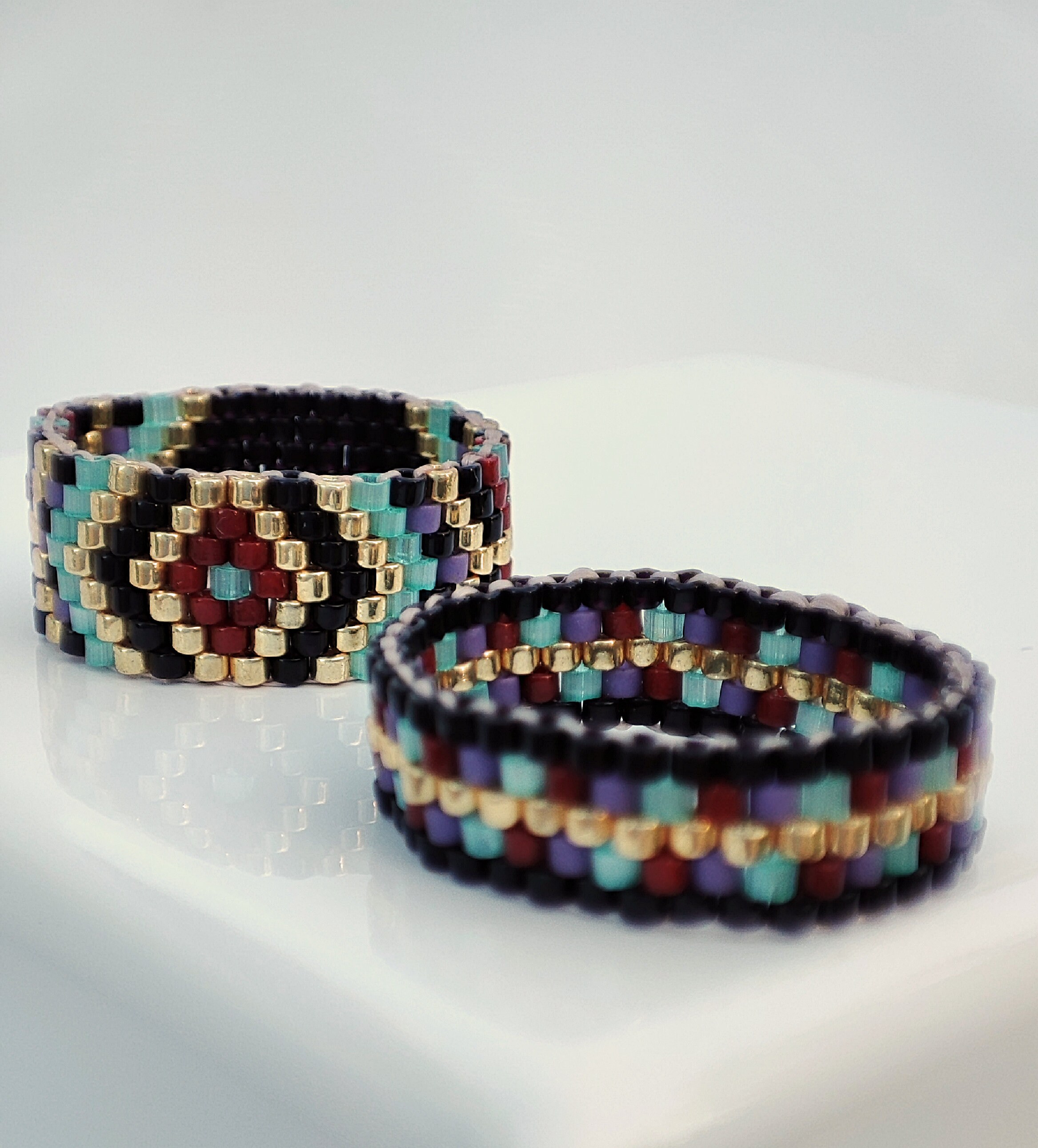 Four Beaded Jewelry Miyuki Delica Bead Geometric Patterns - Etsy