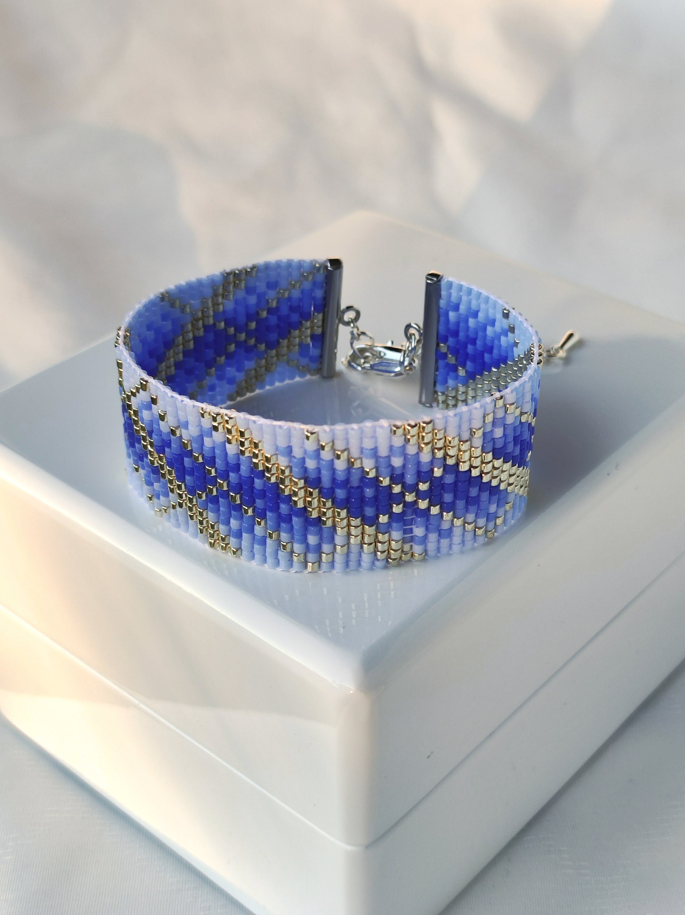 Loom Miyuki Bracelet PDF Digital Pattern Miyuki Delica Blue - Etsy