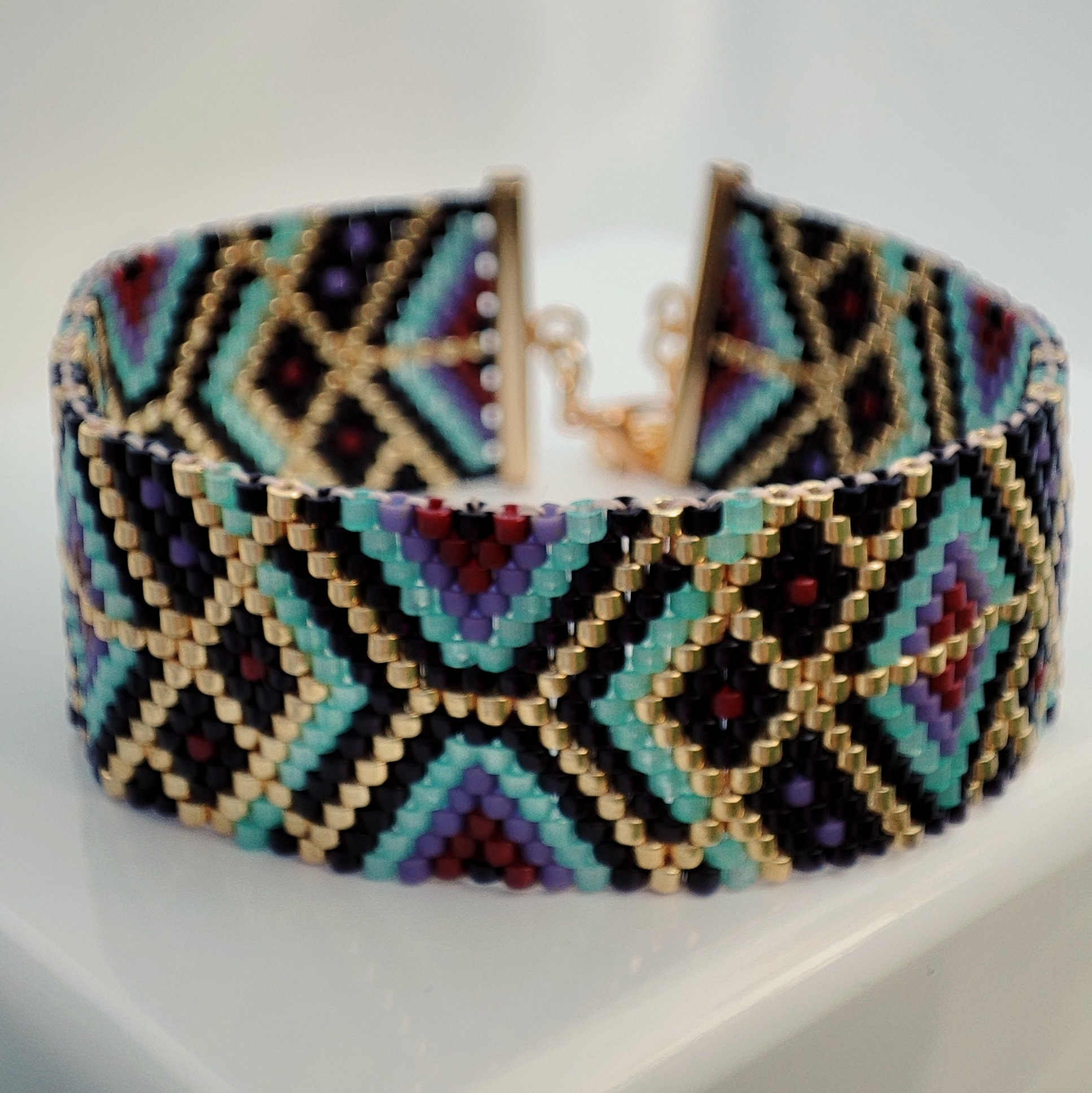 Four Beaded Jewelry Miyuki Delica Bead Geometric Patterns - Etsy