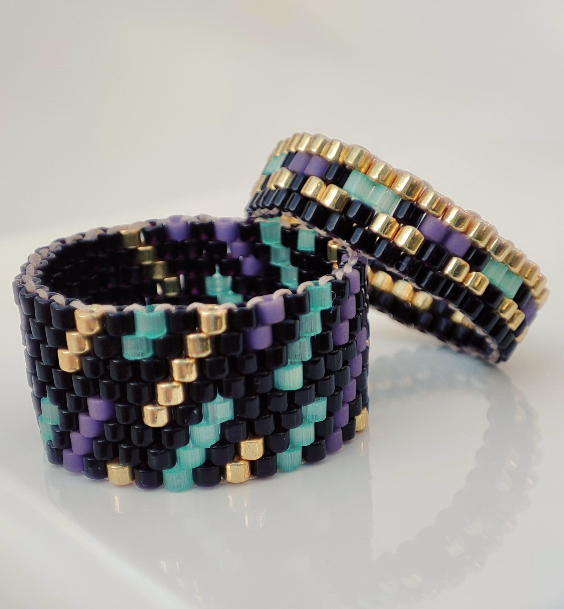 Two Peyote Bead Ring Patterns (even Count) PDF, Miyuki Delica Ring ...