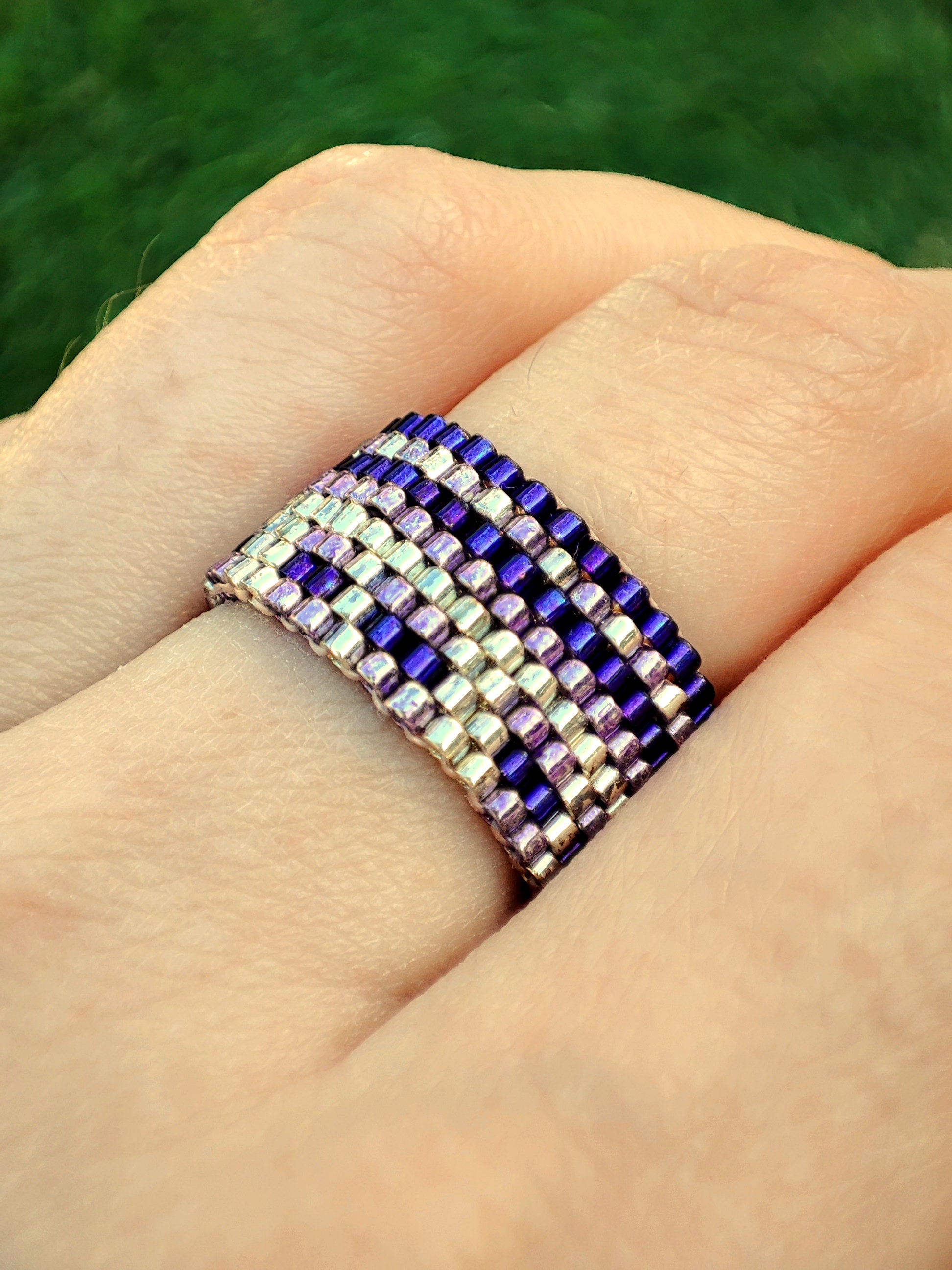 Two Peyote Bead Ring Patterns (even Count), Wide Miyuki Delica Seed ...