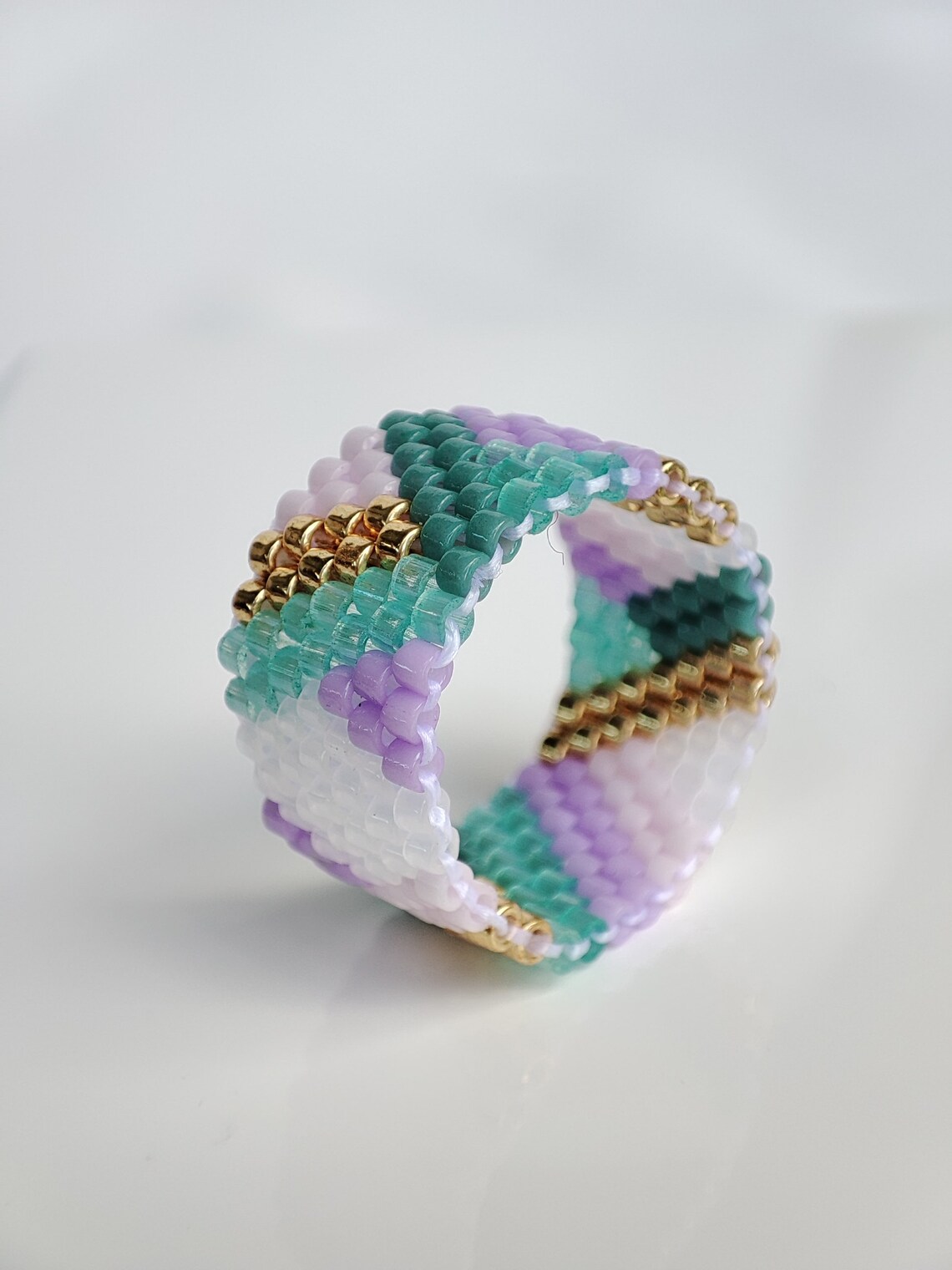 Two Peyote Bead Ring Patterns odd and Even Count Miyuki - Etsy