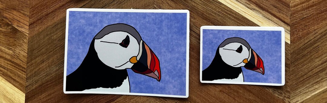 Puffin Sticker With Background | Puffin Gift| Iceland Gift | Sea Parrot ...