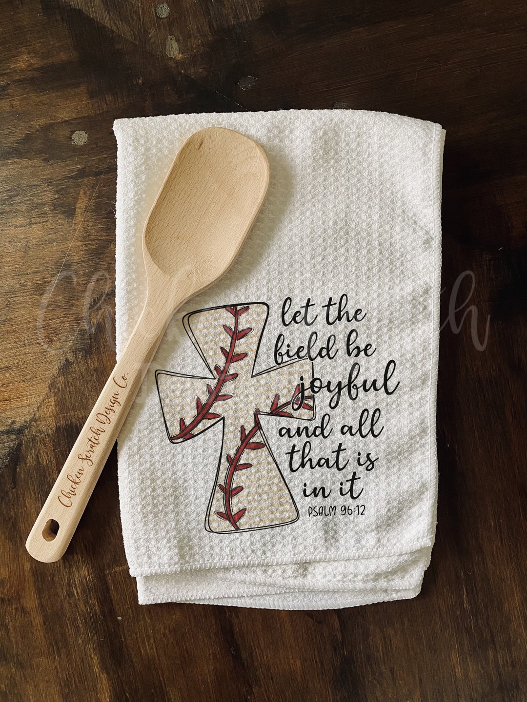 Let the Field Be Joyful Baseball Microfiber Waffle Tea Towel Kitchen ...