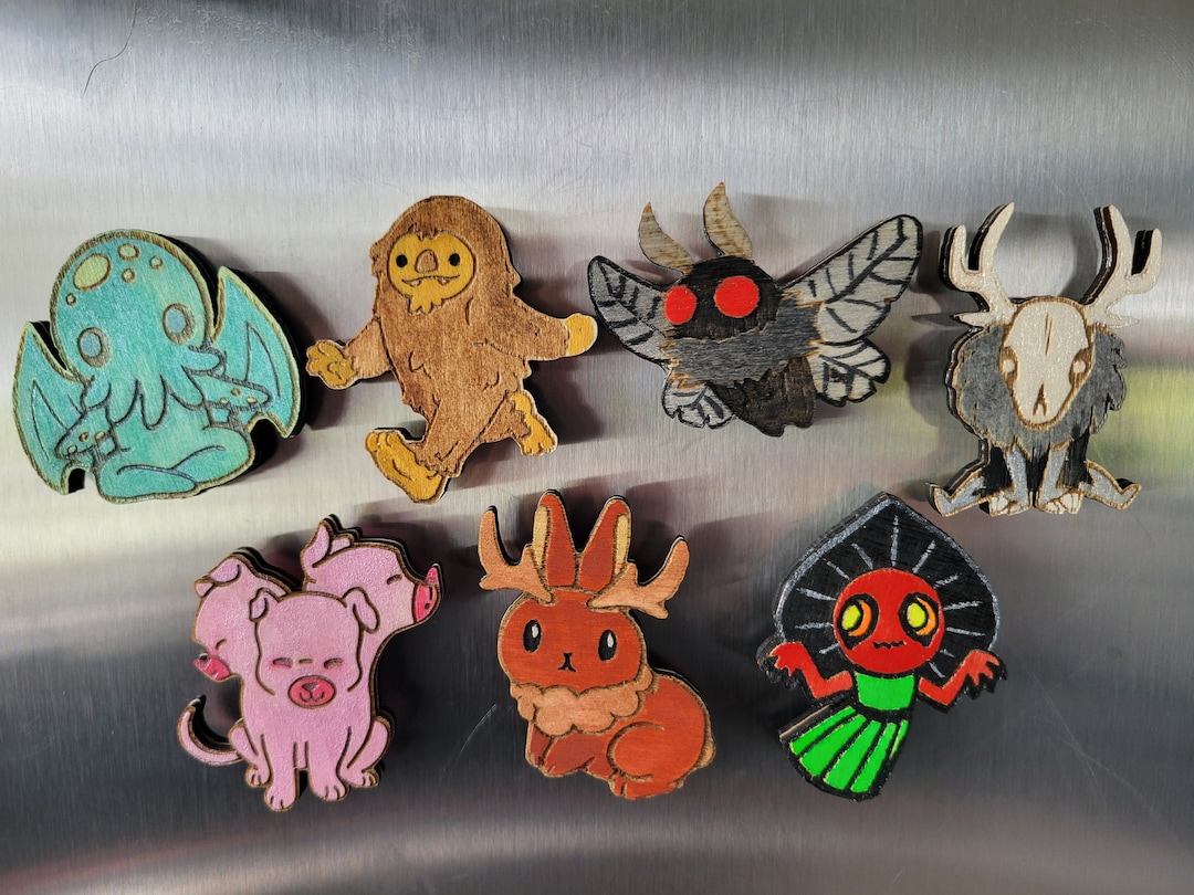 Cryptids and Monsters Fridge Magnets (set of 7) - Etsy