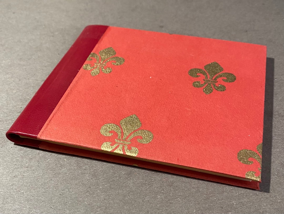 Hand Bound and Sewn Square Notebook With Leather Spine - Etsy