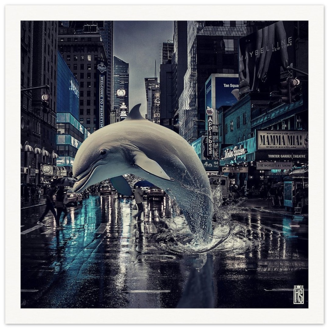 Jumping Dolphin Pop Art - Etsy