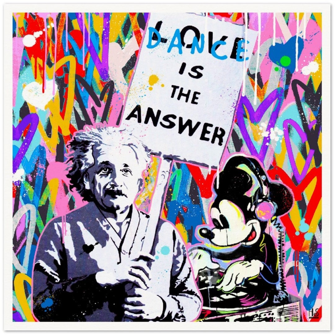 Albert Einstein & Mickey Mouse Pop Art - Etsy