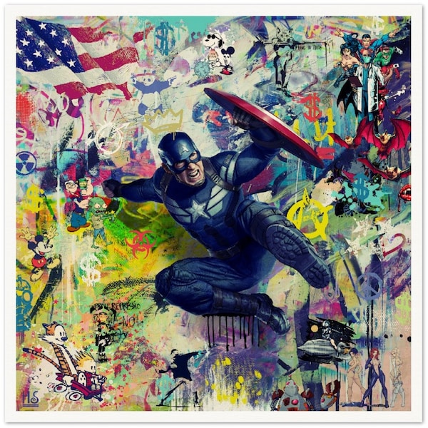 Captain America Pop Art - Etsy