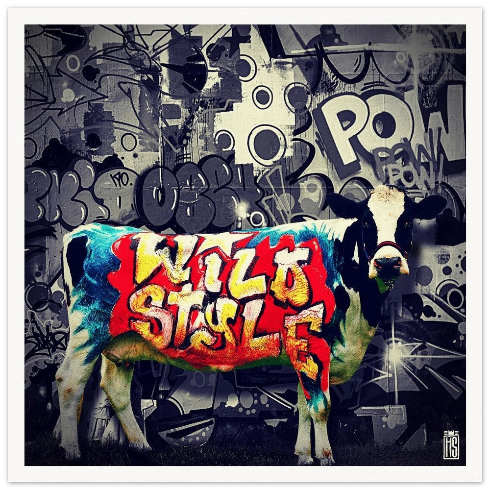 Graffiti Cow Pop Art - Etsy