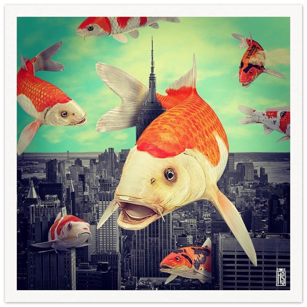 Flying Koi Fish Pop Art - Etsy