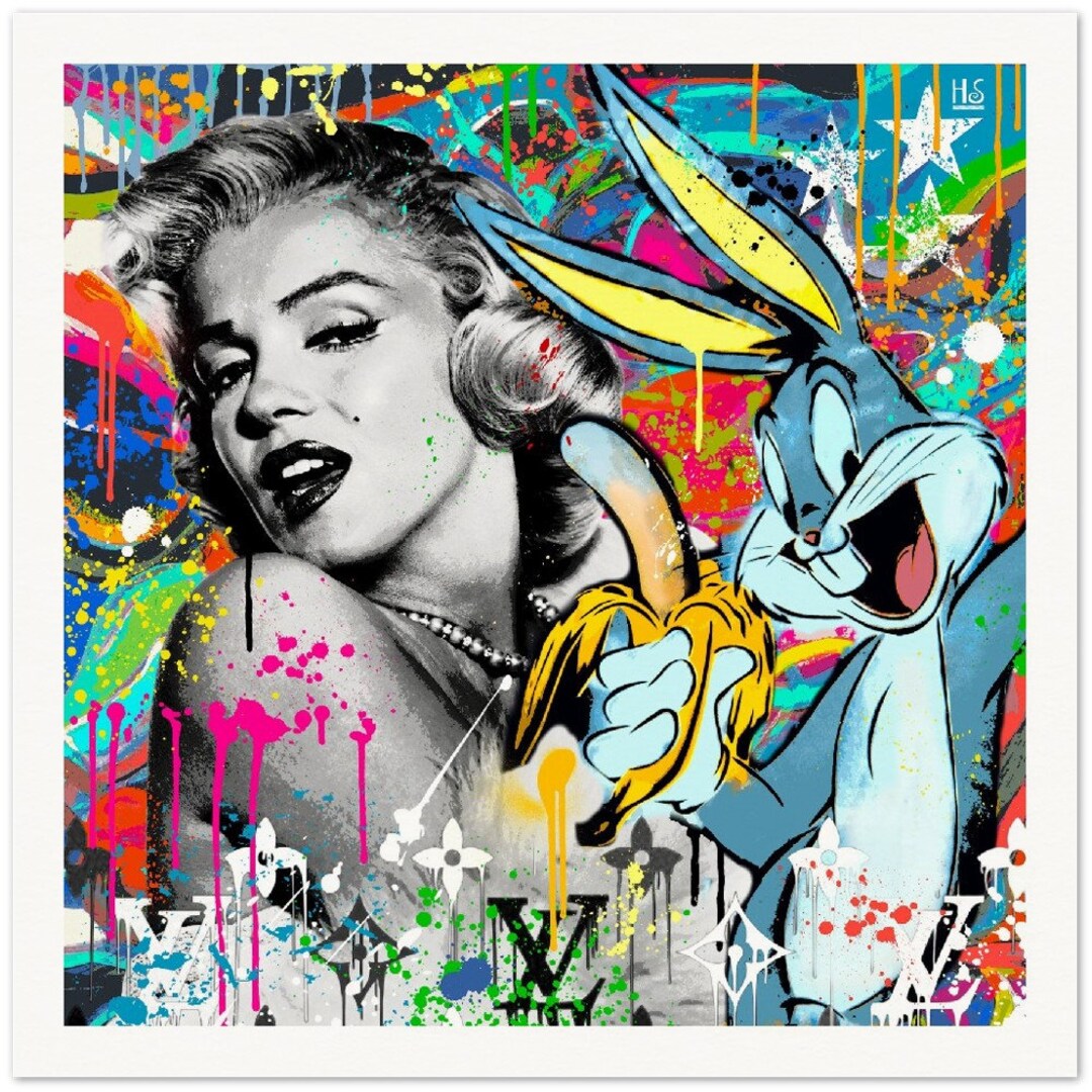Marilyn Monroe & Bugs Bunny Pop Art - Etsy
