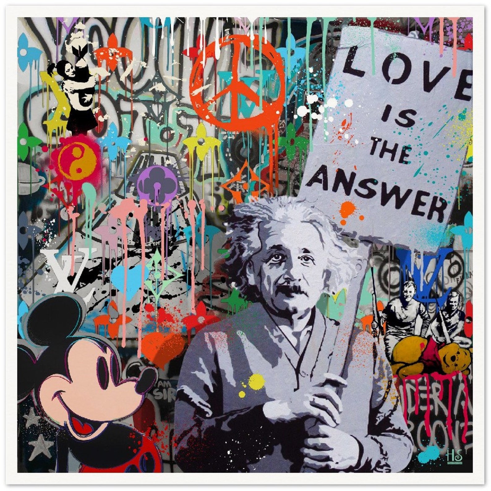 Albert Einstein & Mickey Mouse Pop Art - Etsy
