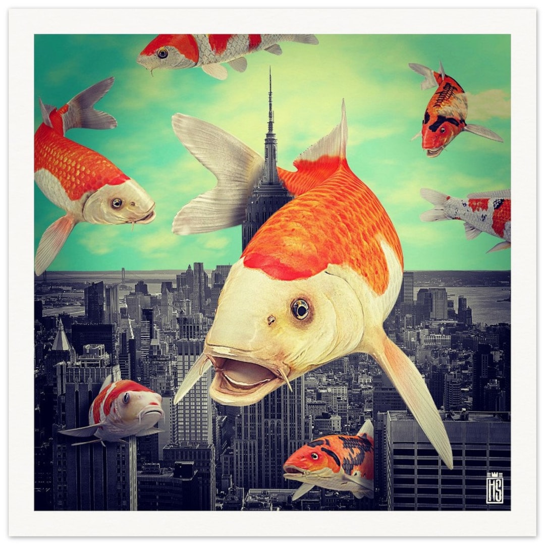 Flying Koi Fish Pop Art - Etsy