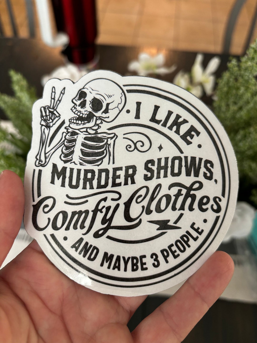 Skeleton Murder Shows Vinyl Sticker Tumbler Magnet Waterbottle Sticker ...