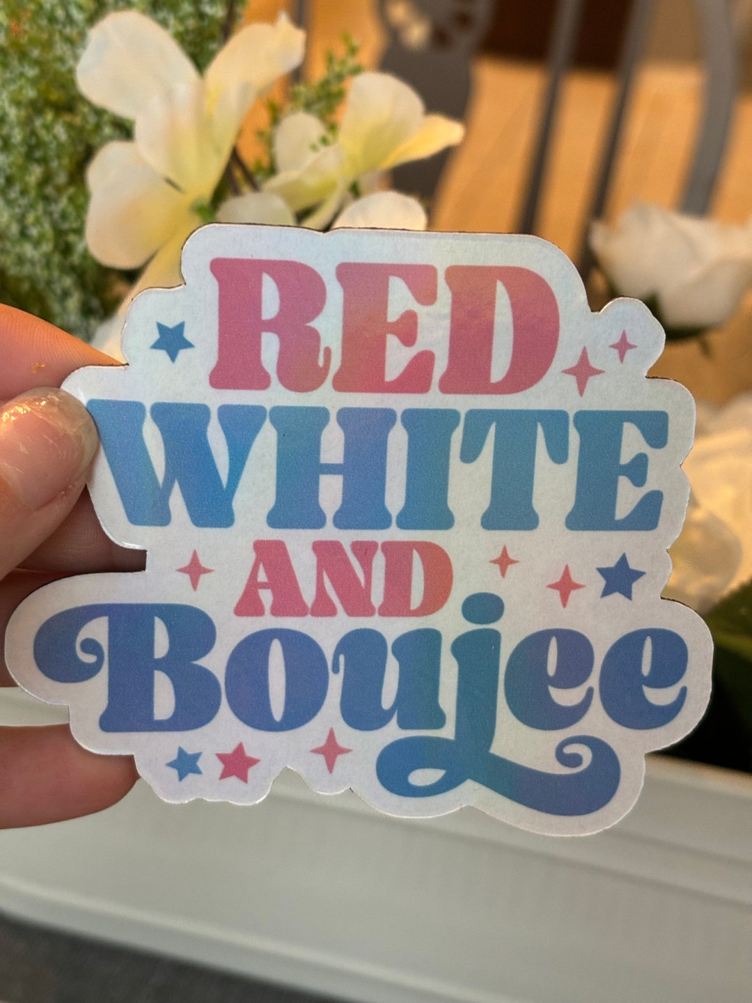Red White and Boujee Vinyl Sticker Tumbler Magnet Waterbottle Sticker ...