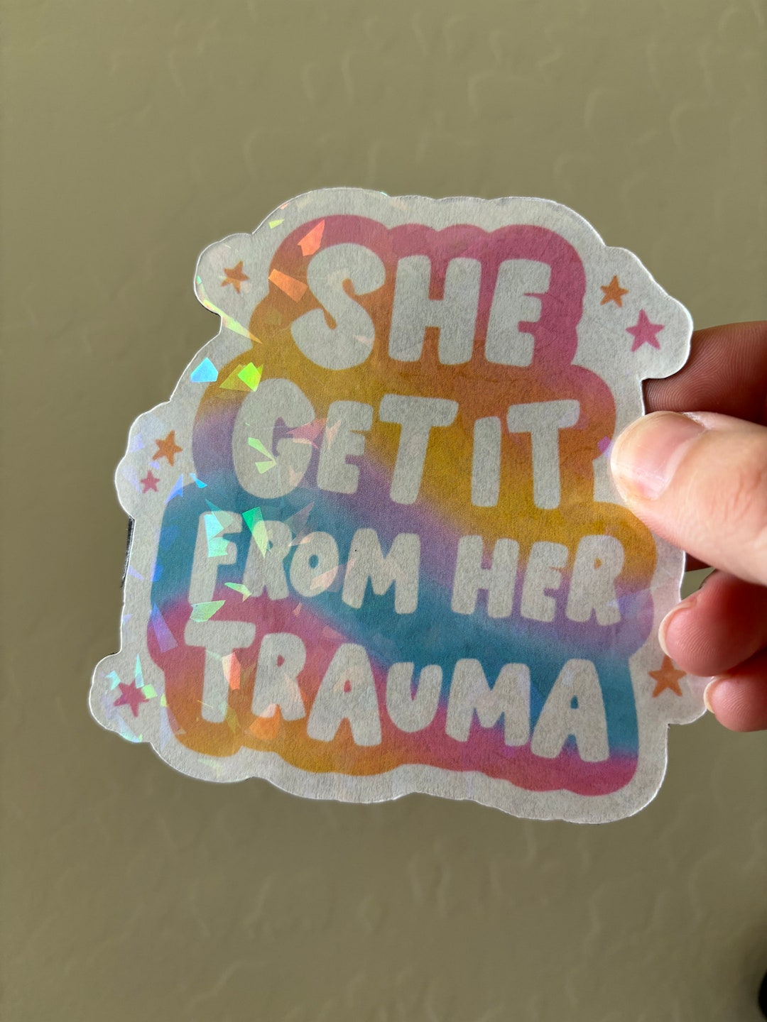 Trauma Funny Vinyl Sticker Tumbler Magnet Waterbottle Sticker Laptop ...