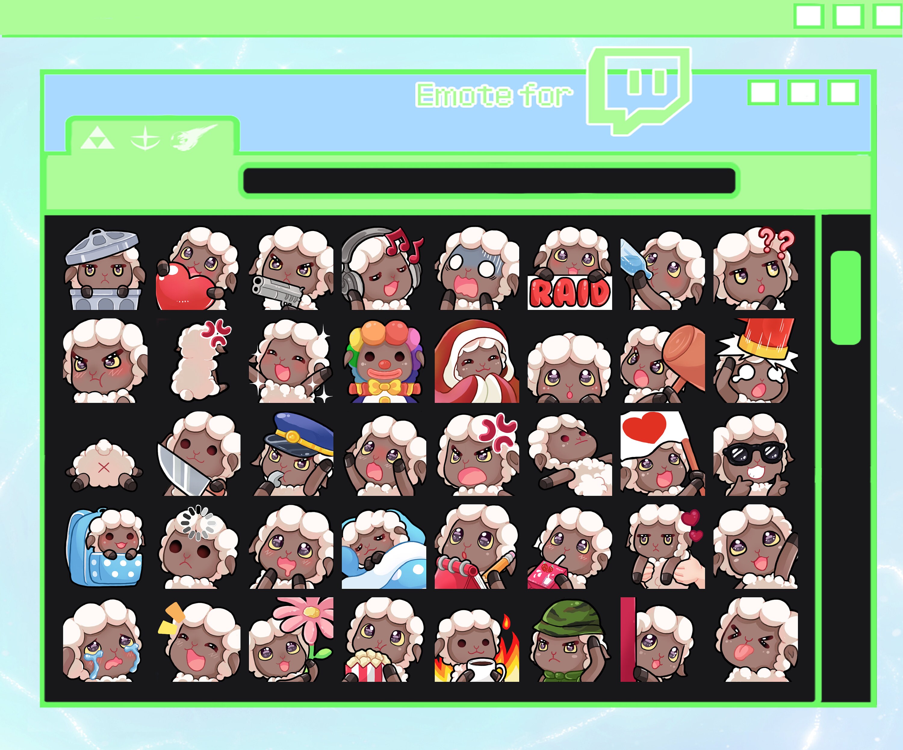 Black Sheep Giant Emote Pack for Twitch or Discord - Etsy